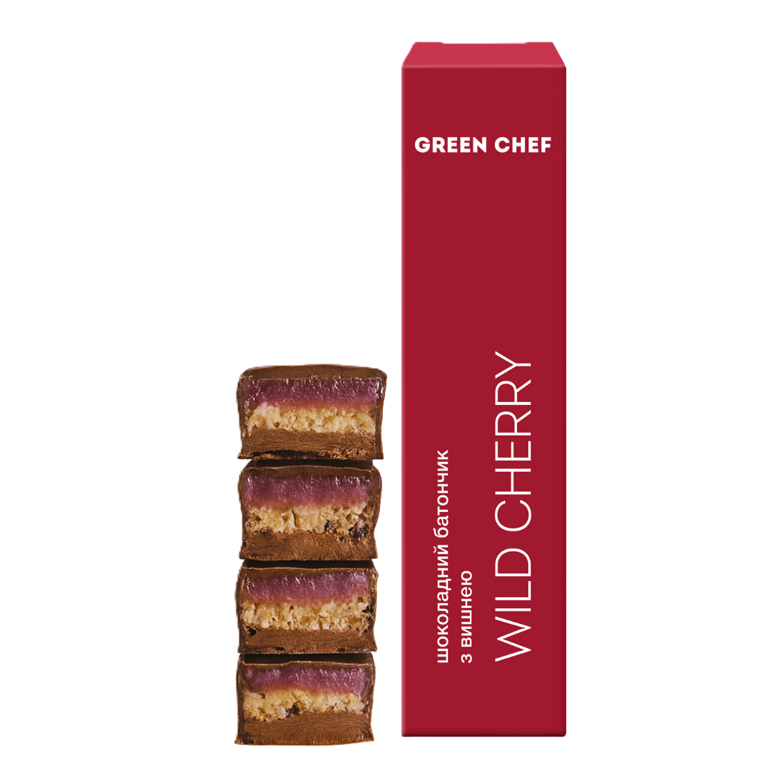Батончик ягідний Green Chef Wild Cherry 45 г з доставкою по Україні ...